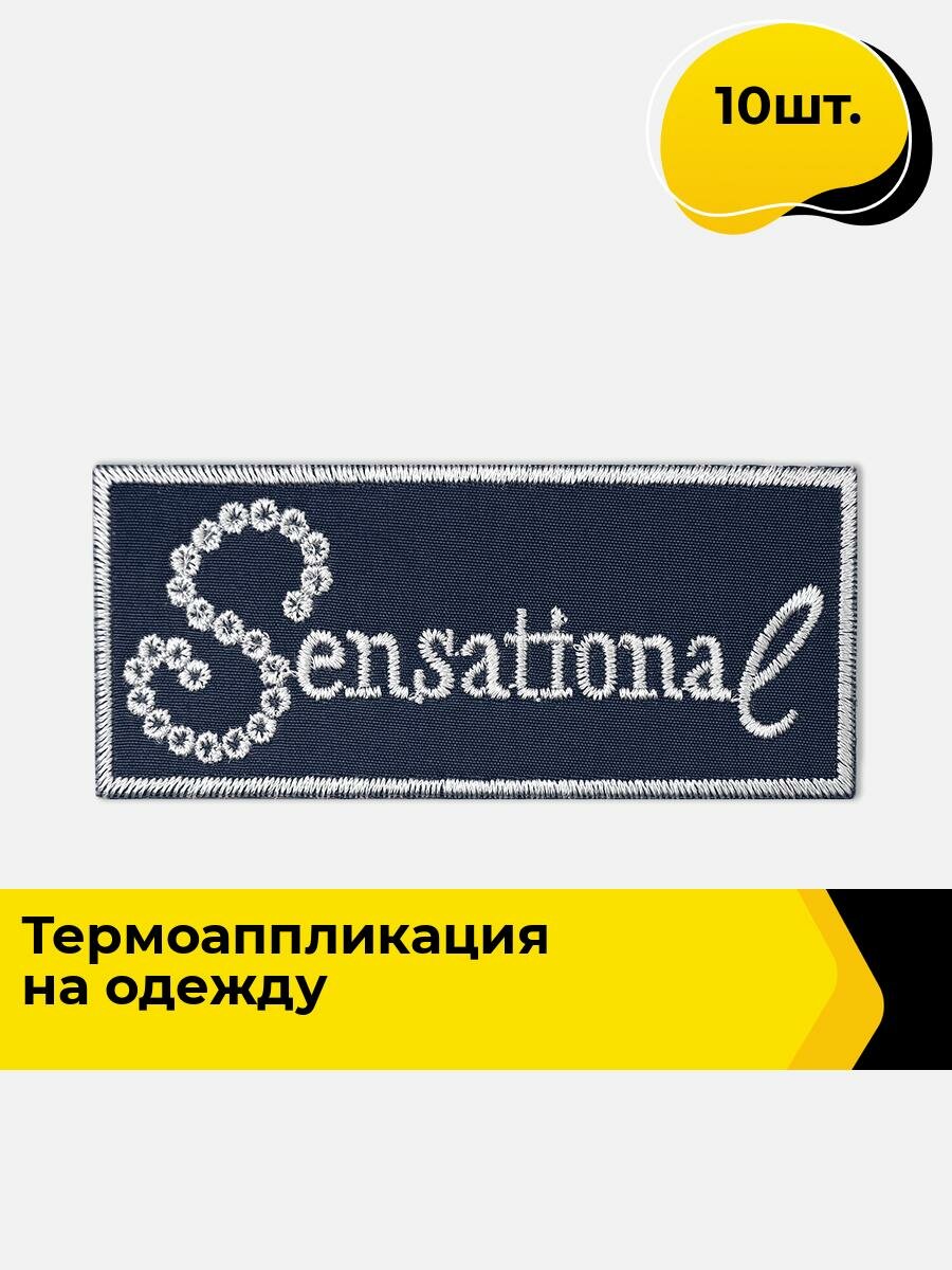 Термонаклейка аппликация на одежду, термонашивка 3.3х8 см, 10