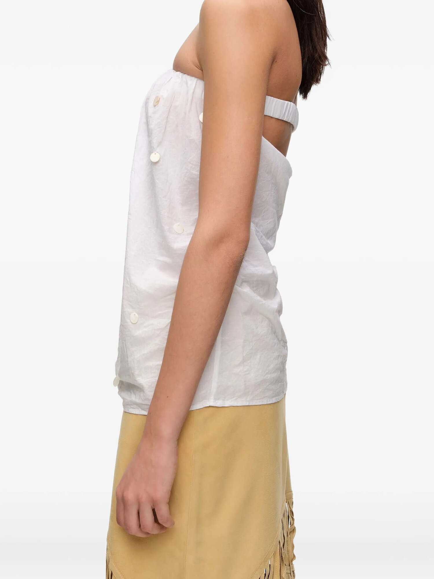 Топ BIMBA Y LOLA Ruched strapless top, размер 42 EU, white — фото 1