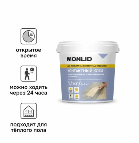 Контактный клей универсальный MONLID 1.1 кг