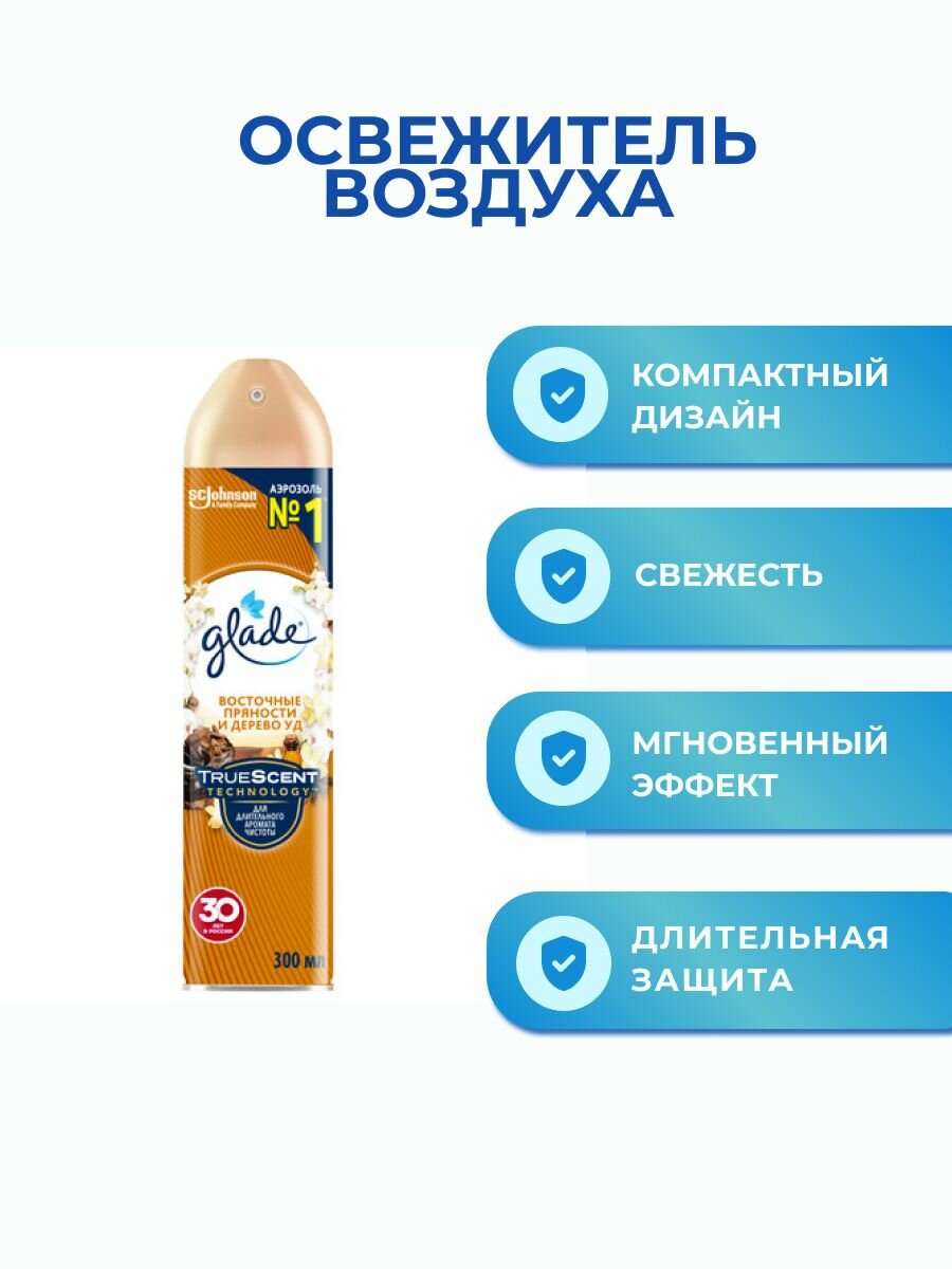 Освежитель воздуха Glade Восточные пряности и дерево уд, 300мл