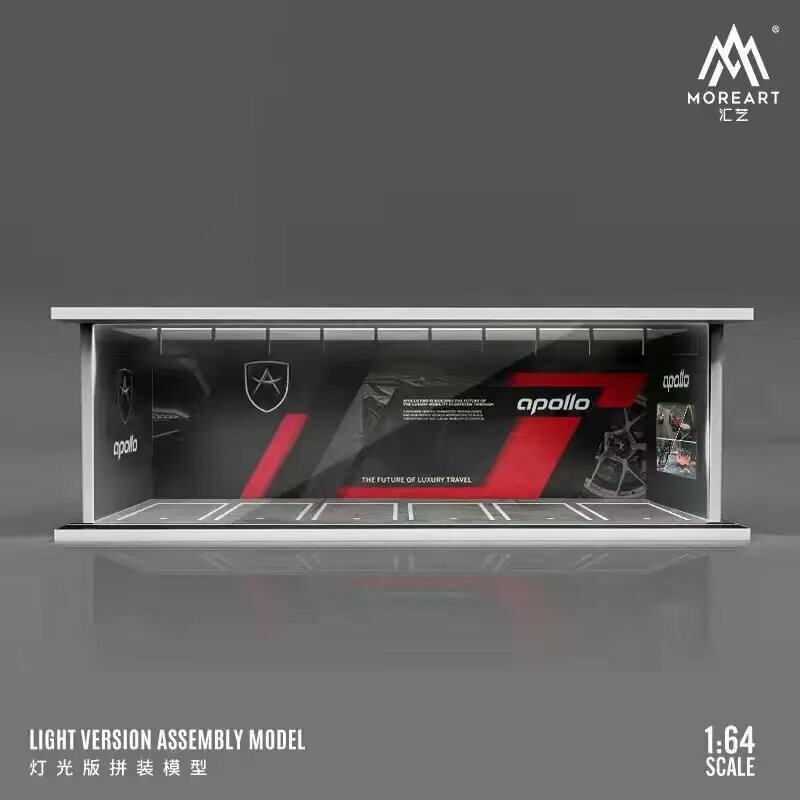 Диорама гараж MoreArt с подсветкой для машинок для моделей 1:64. Игрушечный гараж, парковка для машинок
