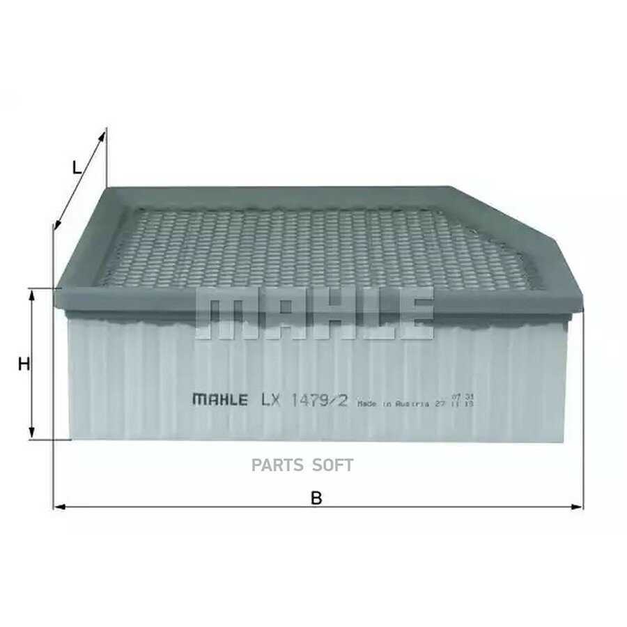 Фильтр воздушный от официального дистрибьютора, MAHLE, артикул LX14792