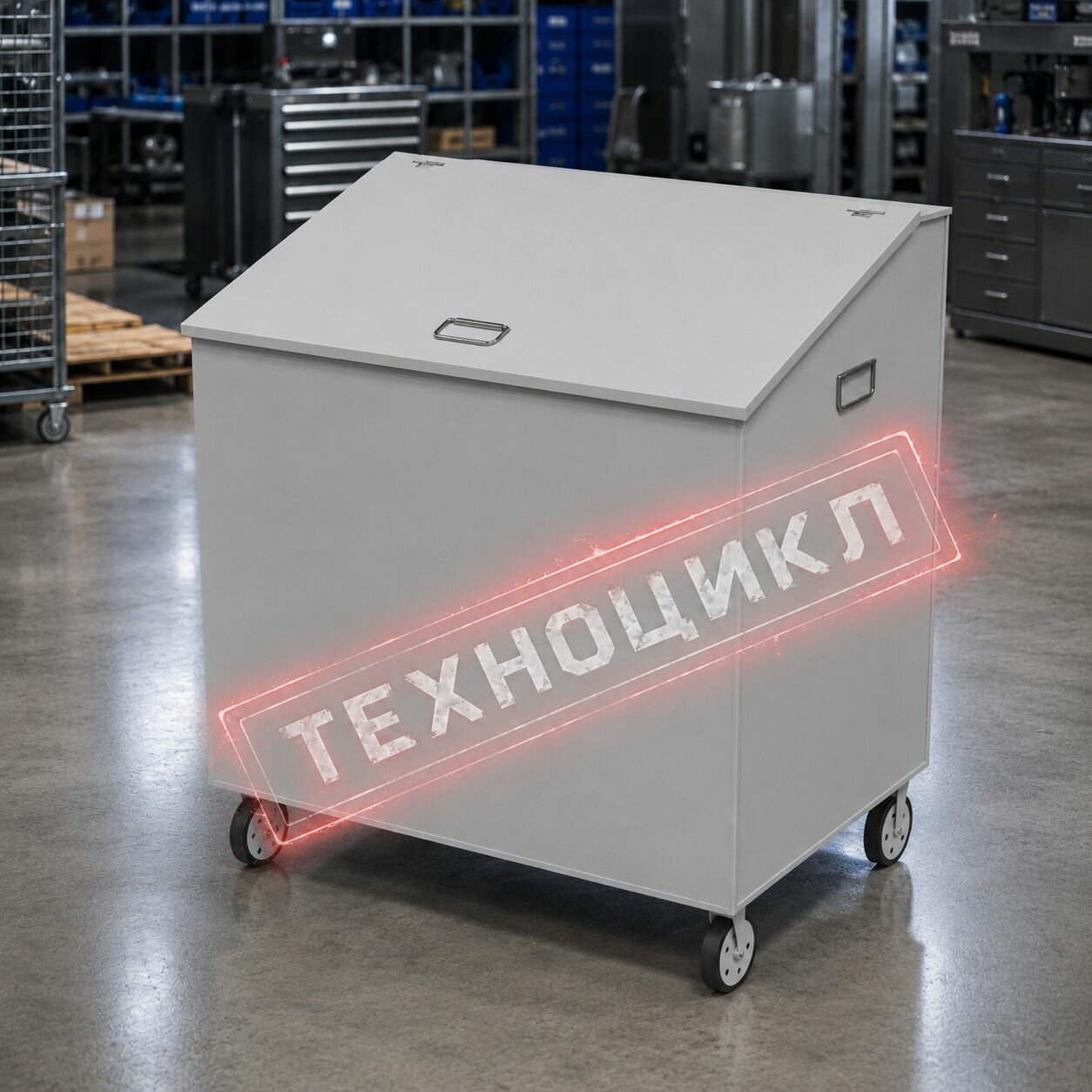 Ларь для белья 1050х630х850 мм, ларь-контейнер для белья, сталь, техноцикл