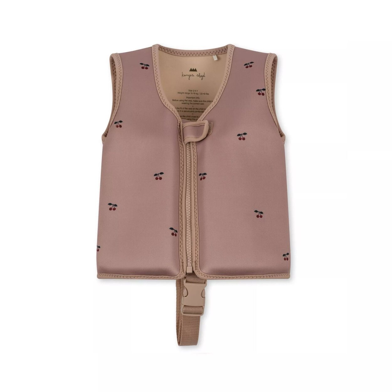 Детский жилет для плавания Konges Slojd Cherry blush для девочек, 3-6 лет, с вишневым принтом. - Конгес Слёйд KS105352-P00009-3-6Y