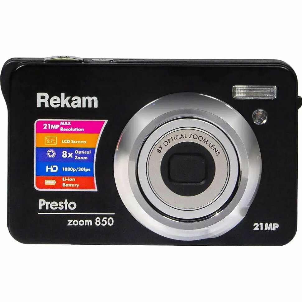 Фотоаппарат Rekam Presto Zoom 800 black, 2006656
