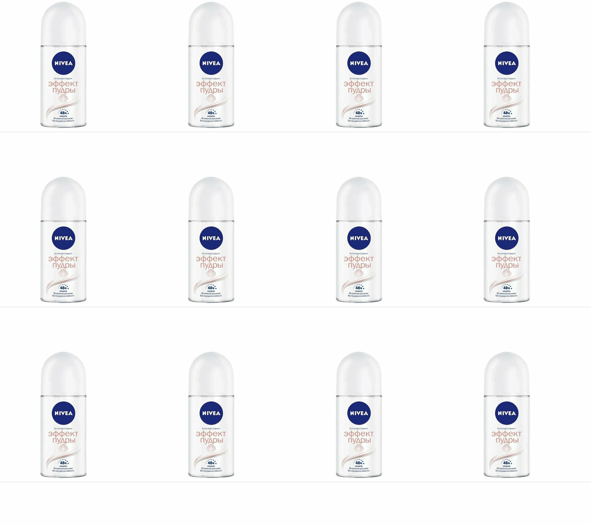 Дезодорант-антиперспирант Nivea, Эффект Пудры, ролик, 50 мл, 12 шт.