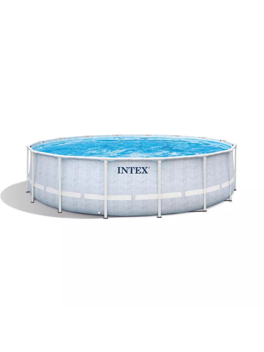Каркасный бассейн Intex Chevron Prism Frame 26746, 488х122см, 19156л, серый