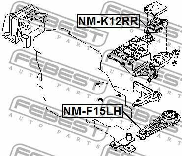 Подушка двигателя L NISSAN JUKE F15 2010.06- FEBEST NM-F15LH