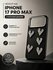 Чехол на Iphone 17 Pro Max, цвет черный , с фигурками в виде сердец .