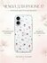 Чехол на Iphone 17 , прозрачный , с рисунком красных цветочков .