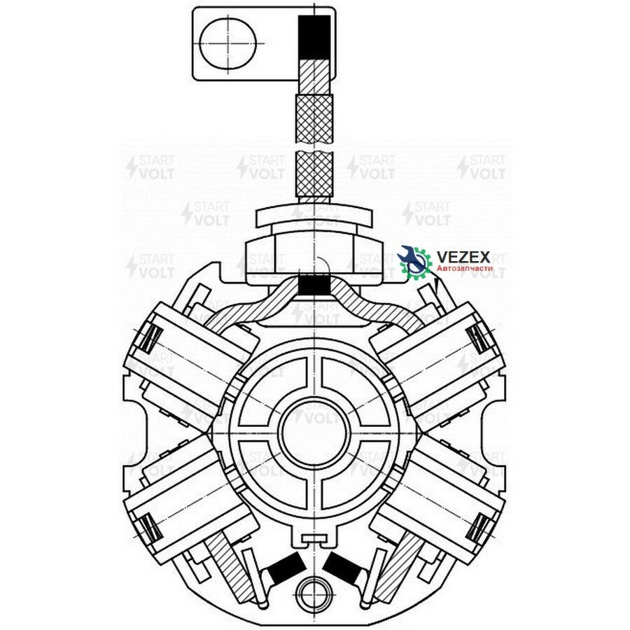 STARTVOLT VBS1112 узел щеточный стартера!\ Mitsubishi Lancer X/Outlander III 1.8-2.0i 07>