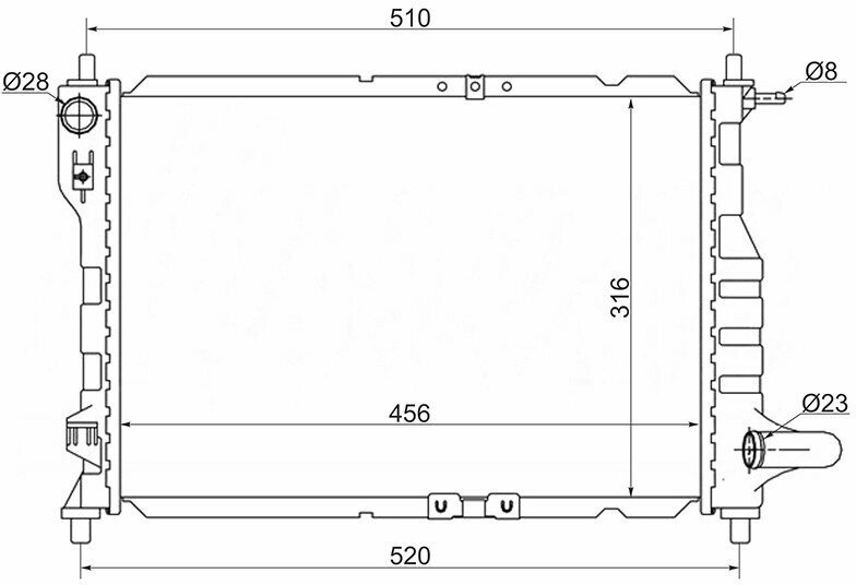 Радиатор SAT ST-01-0043 Chevrolet Spark 05-10 / Daewoo Matiz 97-00