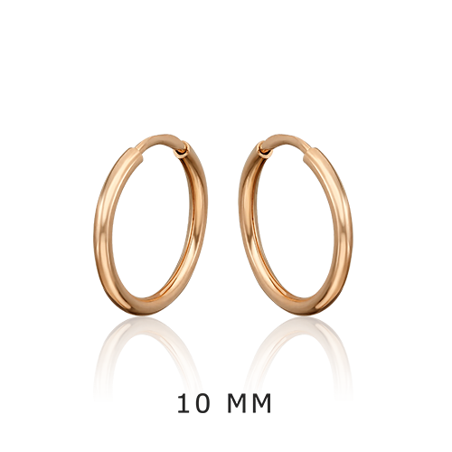 Серьги конго, красное золото, 585 проба