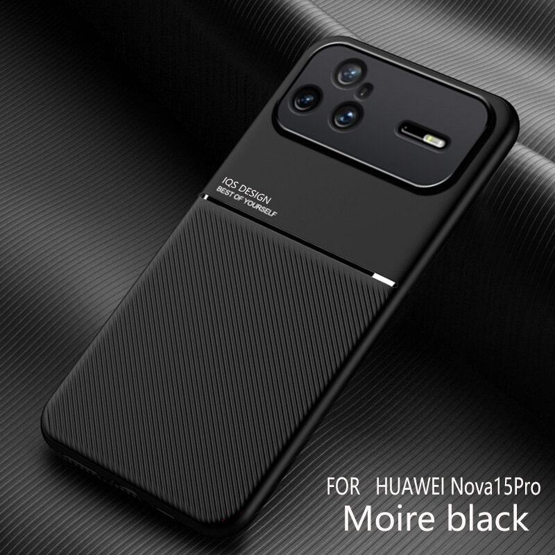 Чехол Для Huawei Nova 15 Pro / Хуавей Нова 15 Про, soft touch, чехол-кардиомонитор, искусственная кожа, поликарбонат (PC), защита камеры, ударопрочный, усиленные углы, Huawei, Huawei Nova 15 Pro, black,
