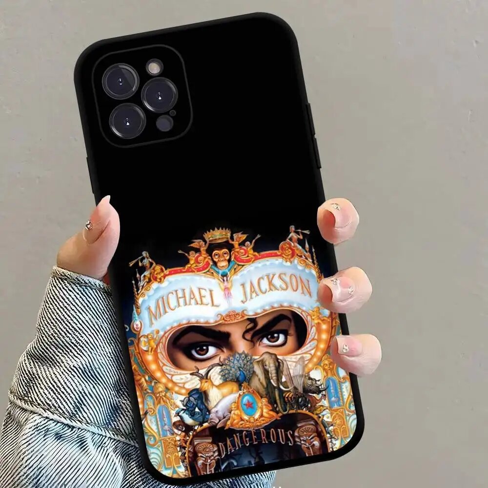 Чехол для iPhone 14 Pro Michael Jackson, черный, силикон