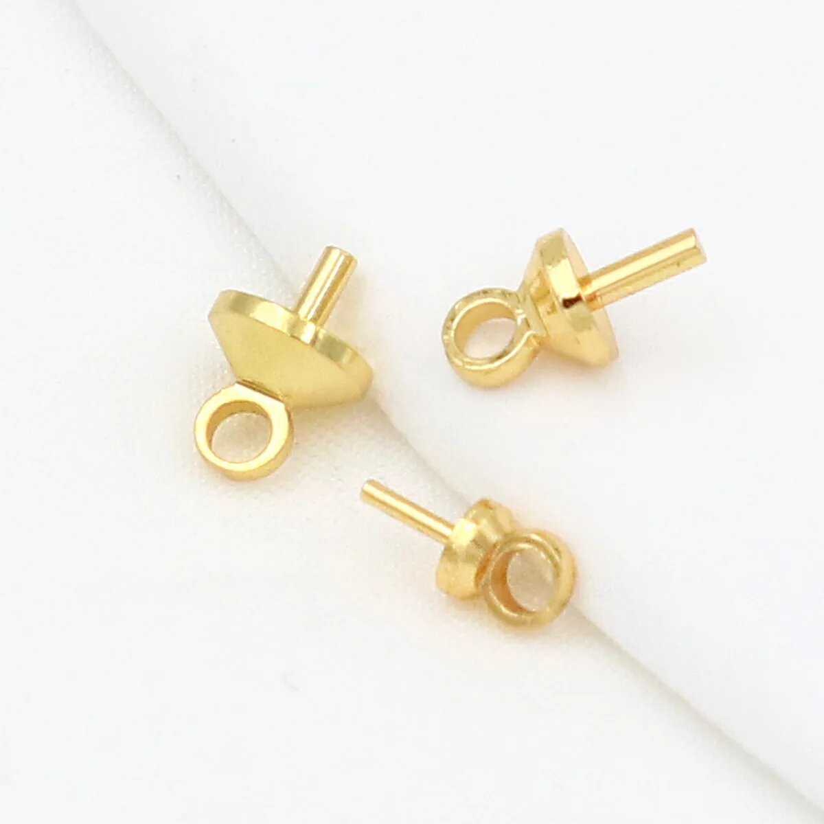 Винтовые штифты для бижутерии, 5 мм, 18K Gold Plated, 40 шт.