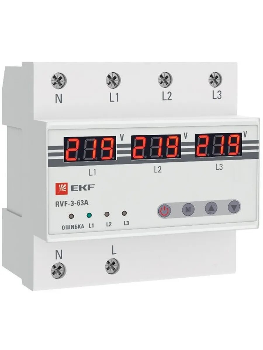 Реле выбора фаз с дисплеем RVF-3-63А PROxima