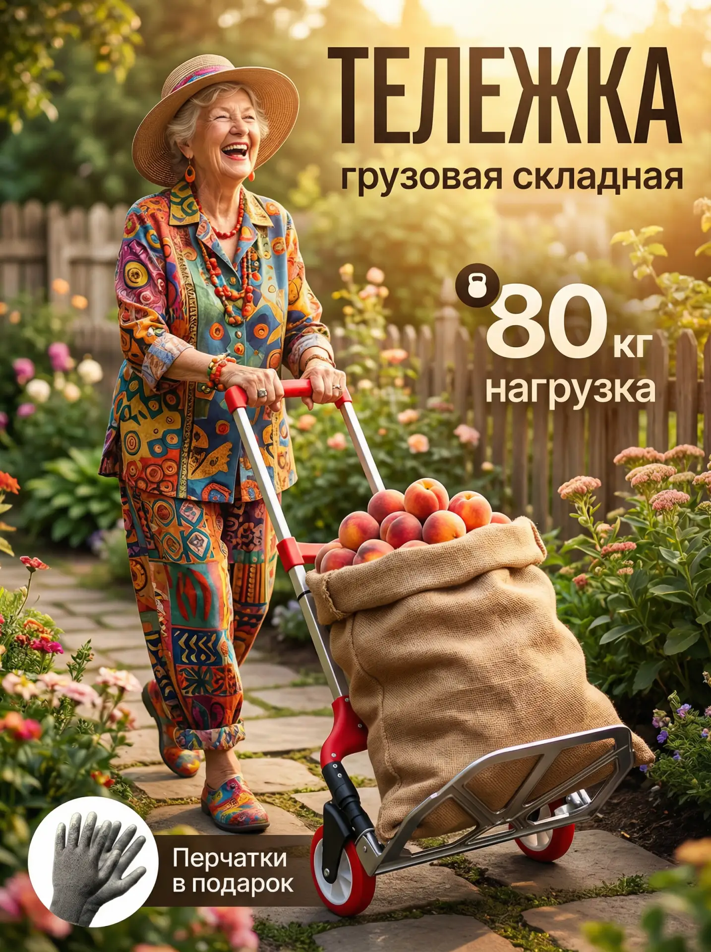 Тележка грузовая складная на колесах с кнопкой, ручная хозяйственная тележка для перевозки грузов до 80 кг