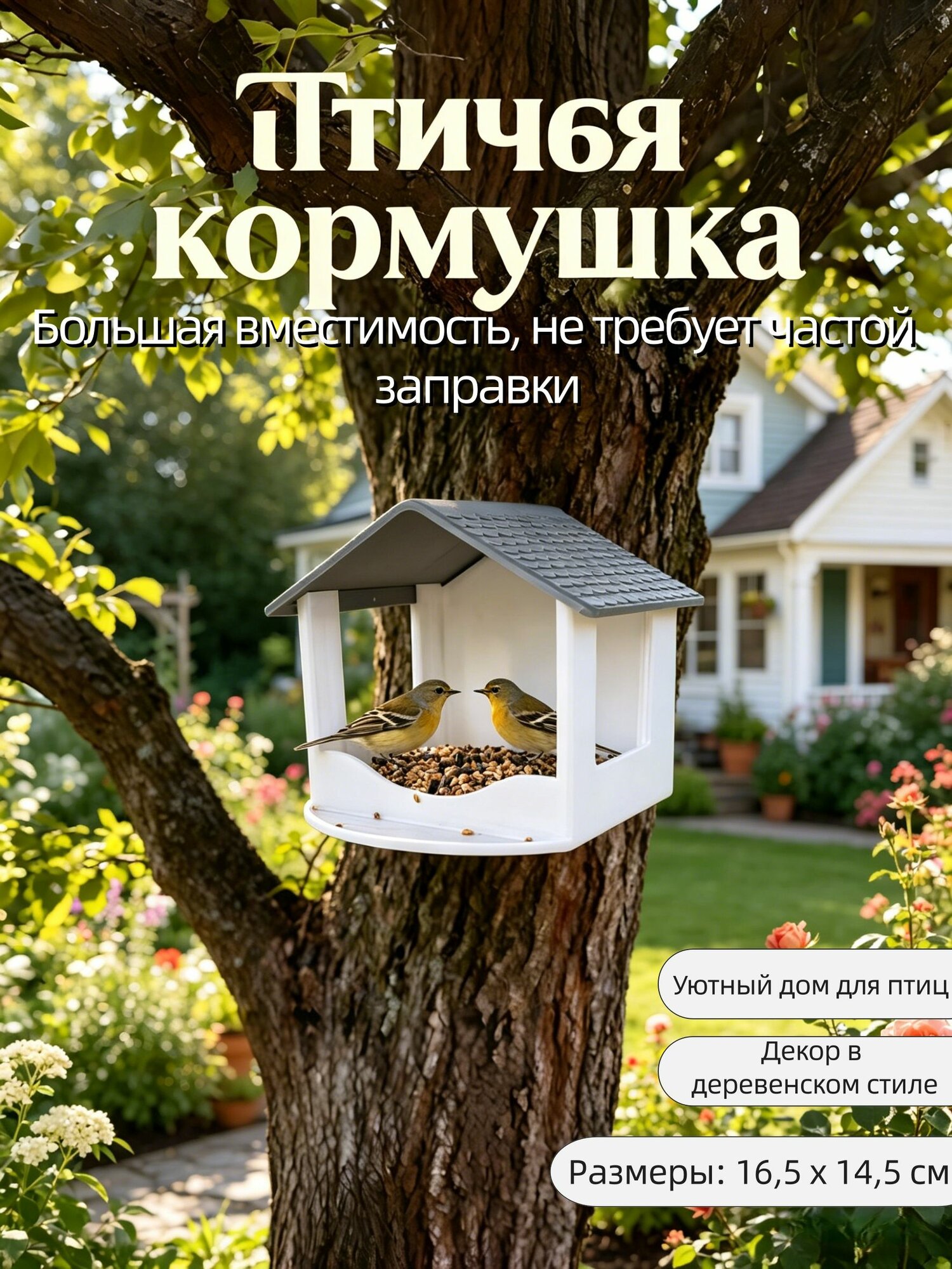 Уличная подвесная кормушка для птиц