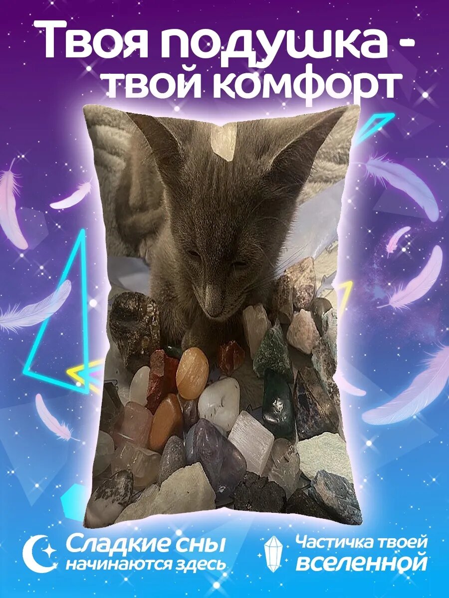 Подушка дакимакура Кот с кристаллами