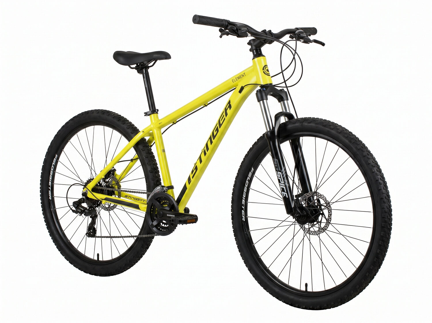 Велосипед STINGER 27.5" ELEMENT зеленый, алюминий, размер SM