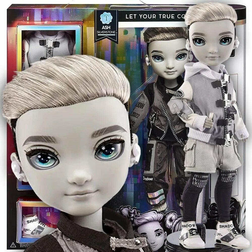 Кукла Рейнбоу Хай из серии Shadow High - Эш Силверстоун ( Series 1 Ash Silverstone Greyscale Boy Fashion Doll)