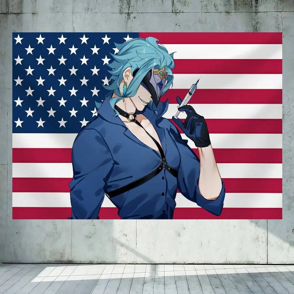 Флаг Dottore Genshin Impact America 150x200см 60x90см 100x150cm, z2