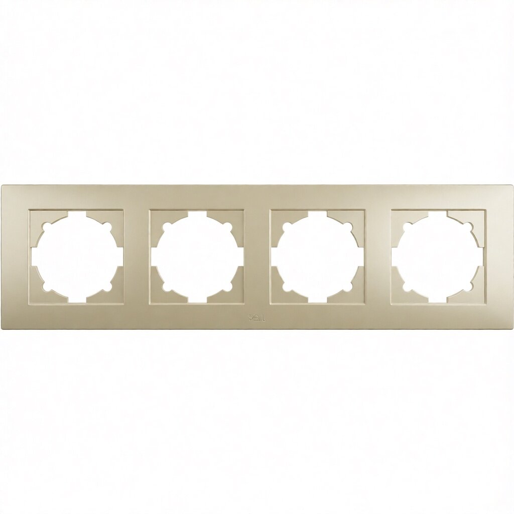 Рамка ABB Cosmo, 4-постовая, для выключателей, пластик, титановое покрытие 612-011400-228