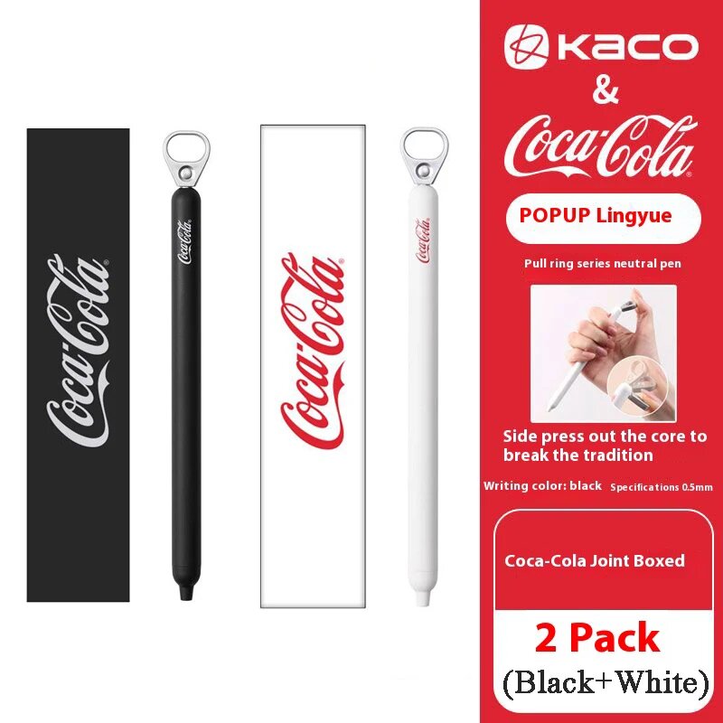 Гелевая ручка Kaco Coca-Cola 0,5 мм 2pens(black white)