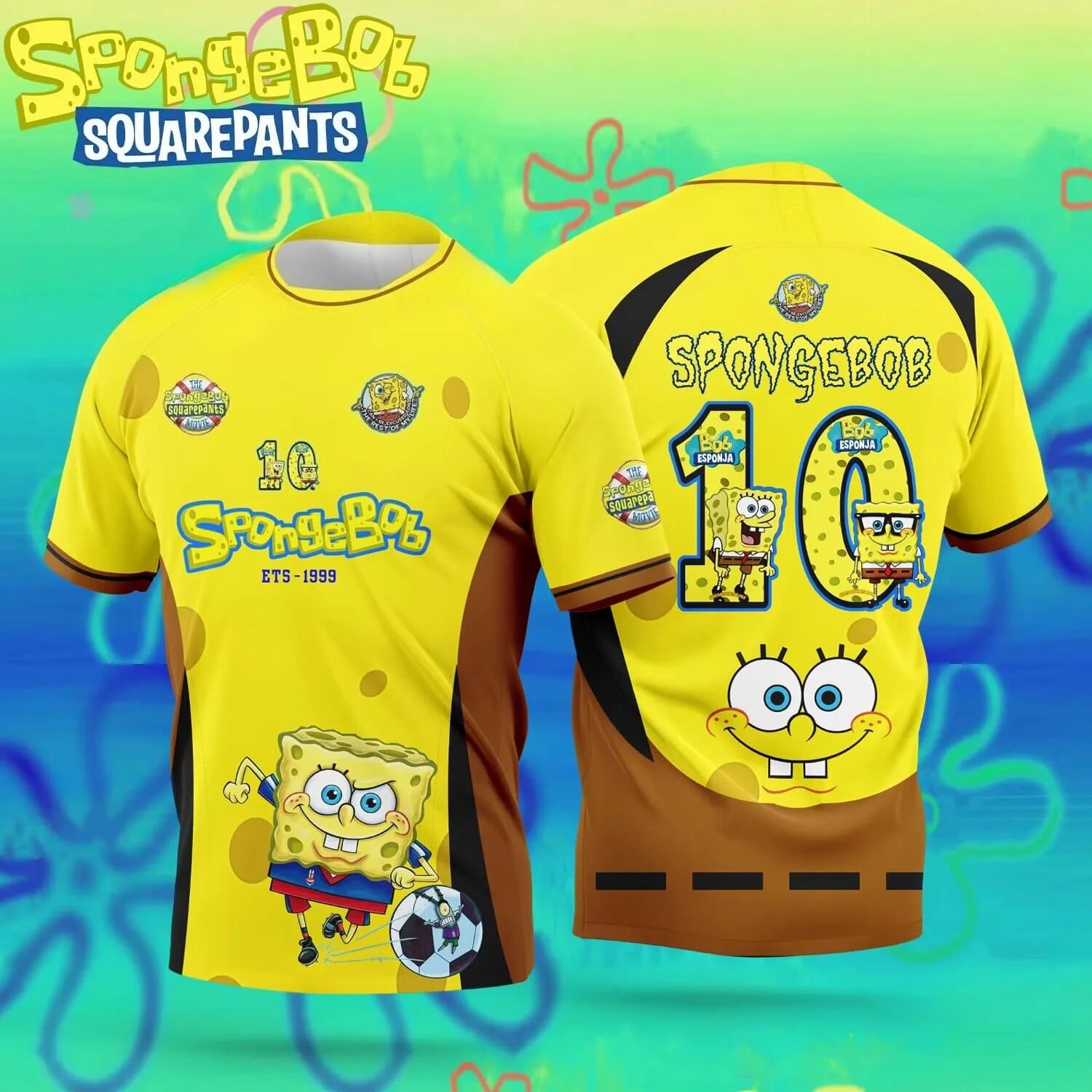 Футболка Hot Toys SpongeBob Squarepants Оверсайз для взрослых и детей 4XL, Желтый, 3d Tshirt-094-ZKB