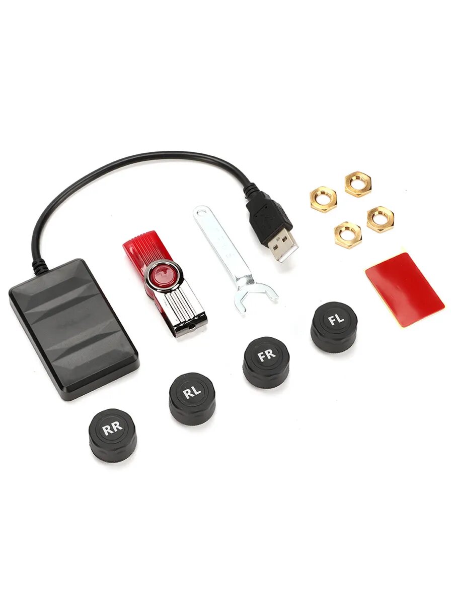 Автомобильная USB-система контроля давления в шинах TPMS с
