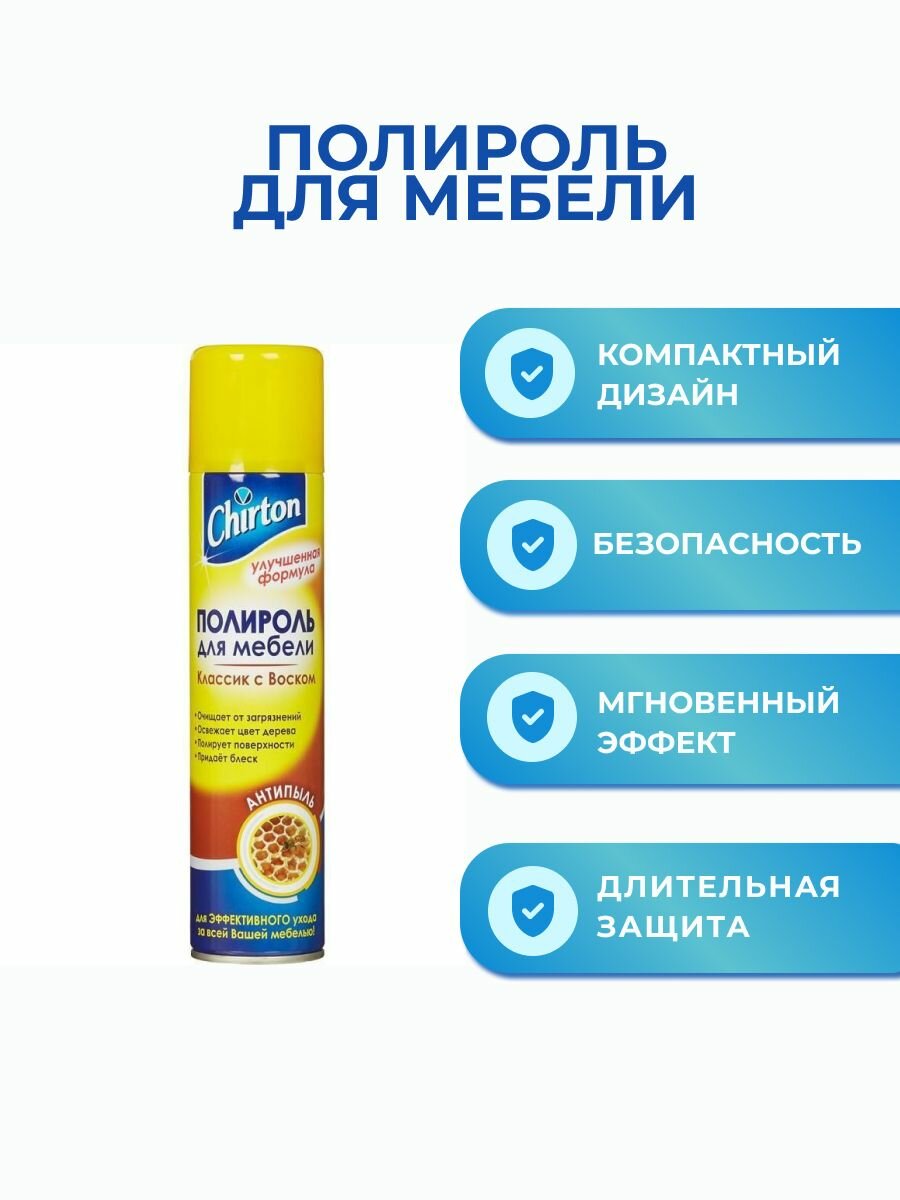 Полироль для мебели Chirton антипыль "Классик с воском"