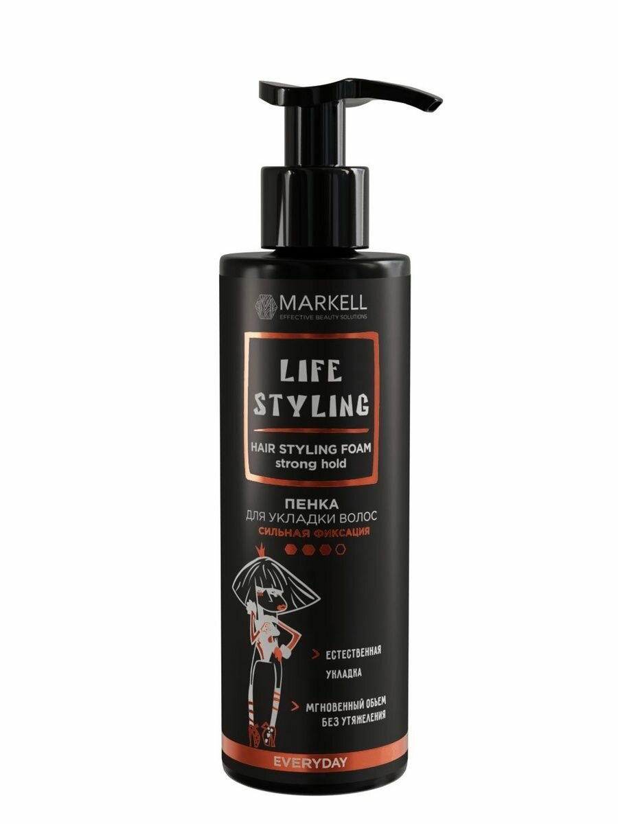 Markell Пенка для укладки волос LIFESTYLING сильная фиксация 195 мл