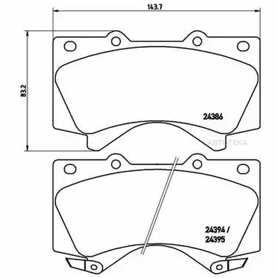Колодки тормозные TOYOTA LAND CRUISER J200 4.5D/4.7 07-/LEXUS LX570 08- передние BREMBO P83107