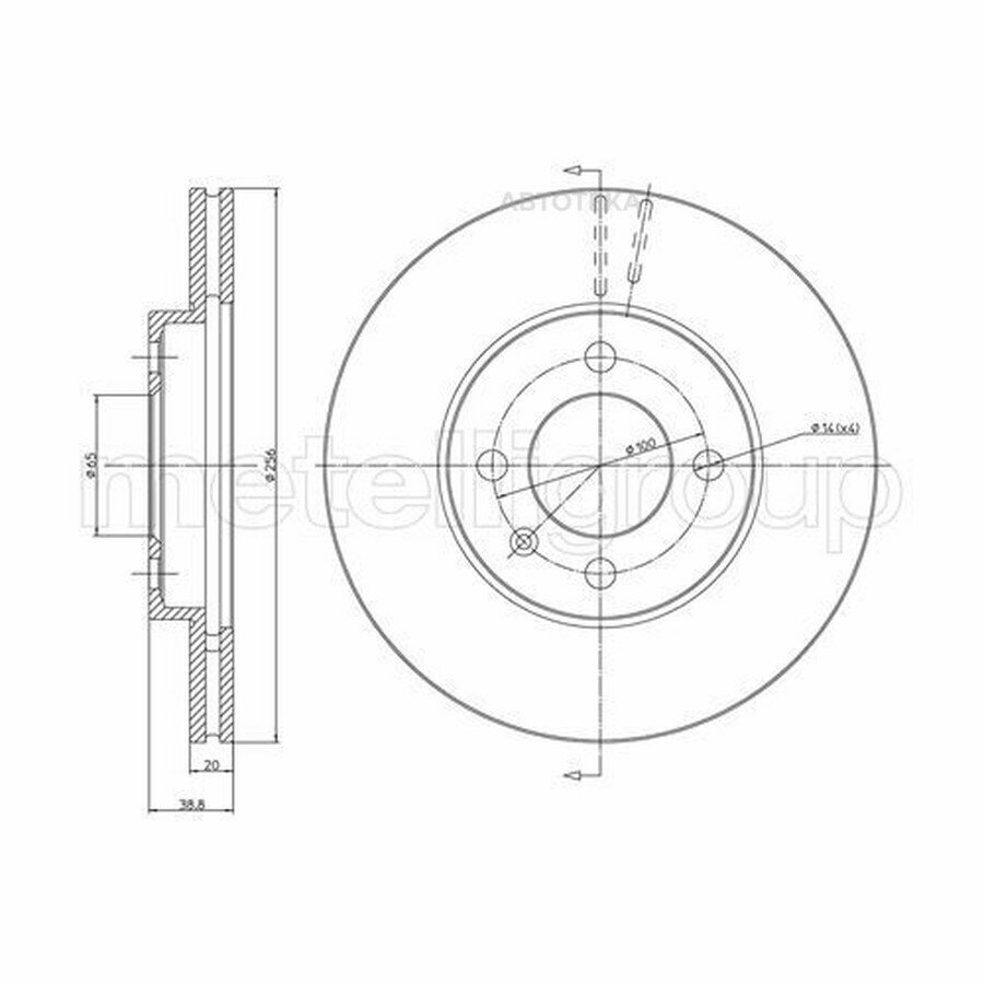 Диск тормозной METELLI 230230C