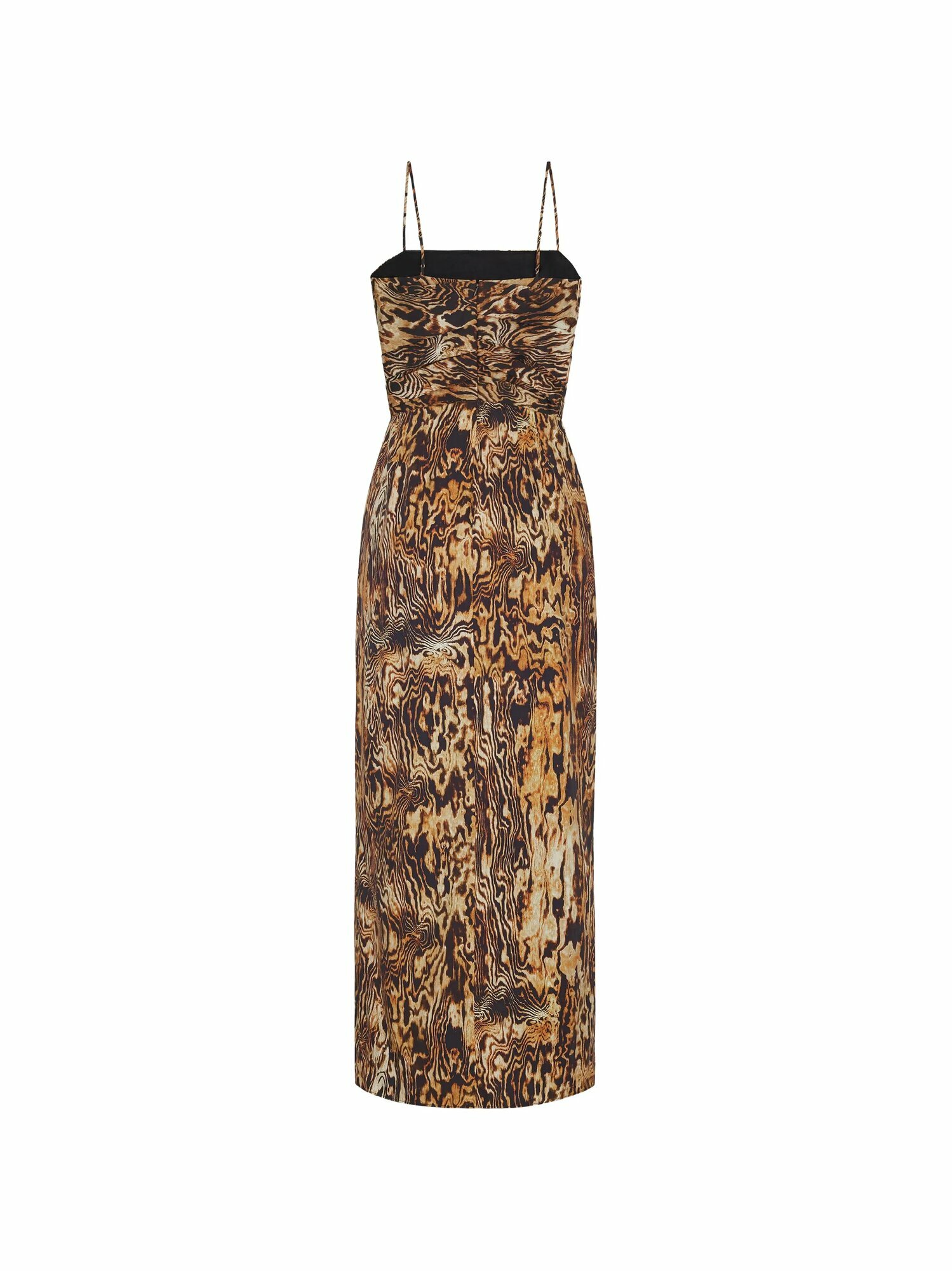 Платье Adam Lippes Cari draped pattern midi dress, размер 4, brown — фото 1