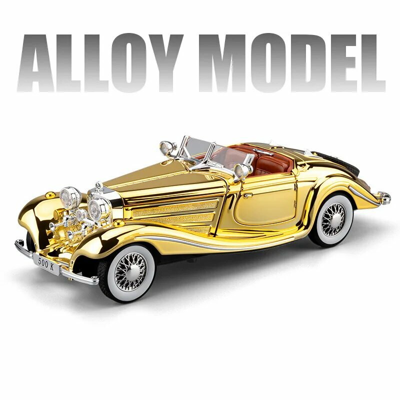 Модель автомобиля WELLY Benzs 500K 1:24 Plating Golden 2