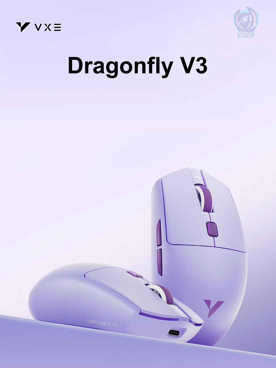 VXE Dragonfly V3 PRO беспроводная игровая мышь, 49 г, PAW3395SE, 1KHz, Bluetooth/2.4G/USB — фото 1