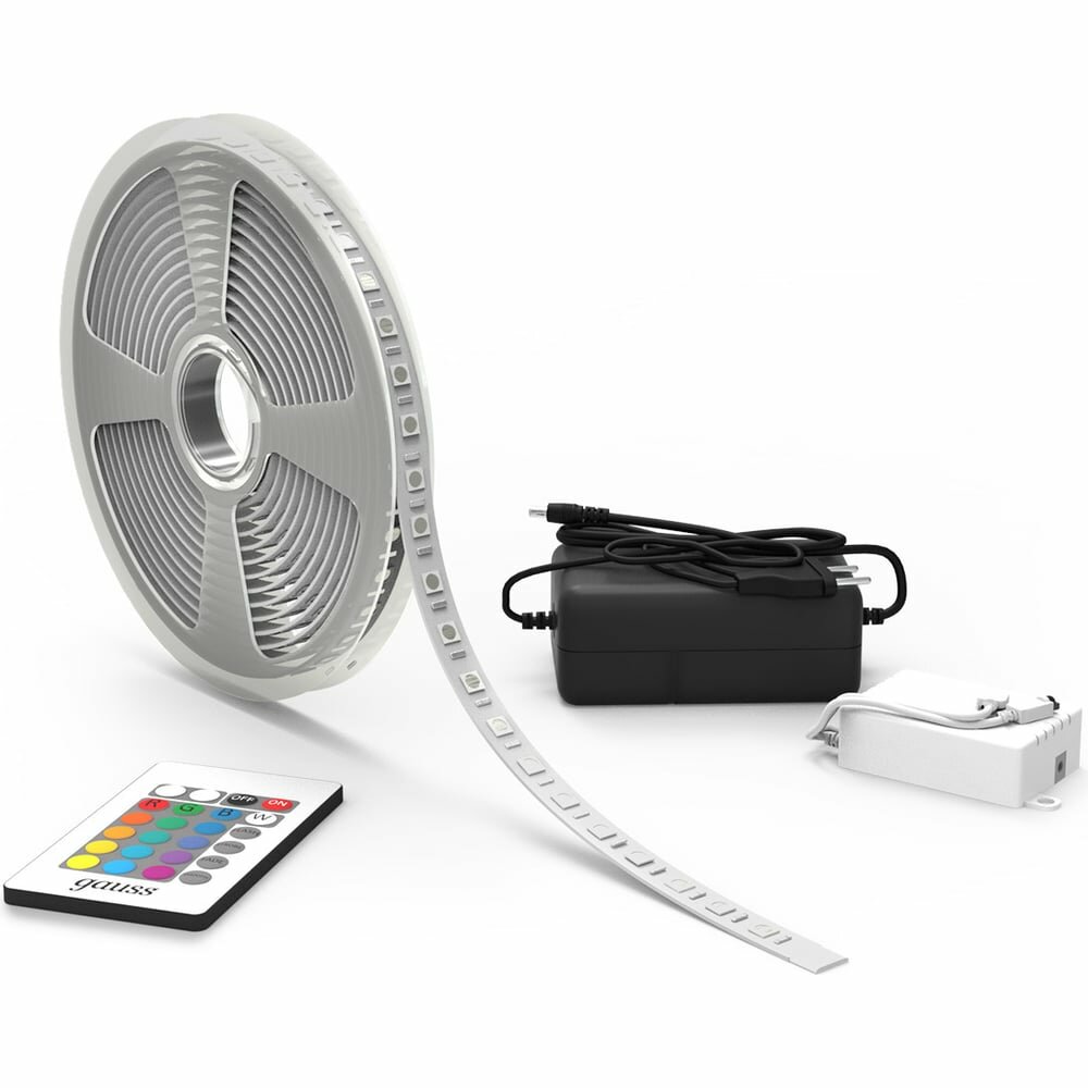 Лента Basic в комплекте Gauss 12V 10W/m 700lm/m RGB IP20 LED 3m BT041 — фото 1