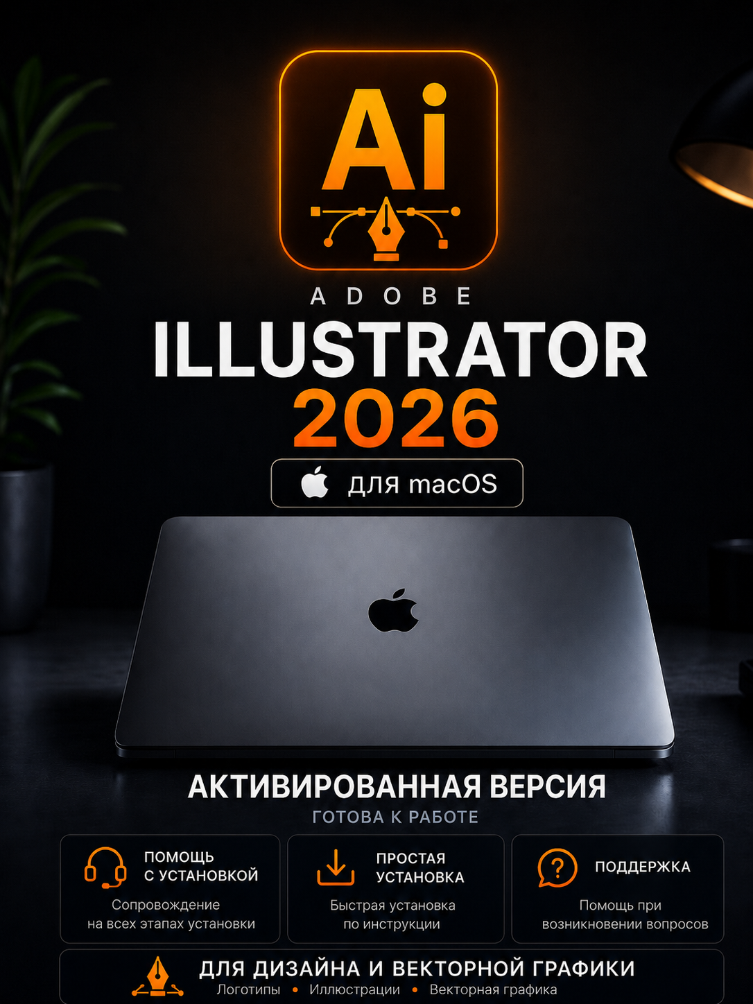 Adobe Illustrator 2026, активация, для MAC, бессрочная лицензия