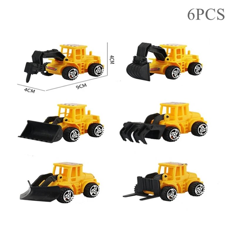 Фигурки экскаватора, крана, трактора для детского торта Alivparty 1set6