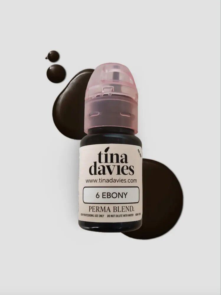 Perma Blend Tina Davies Ebony Пермабленд Макияжа Пигмент для бровей, PMU пигмент, 15 мл