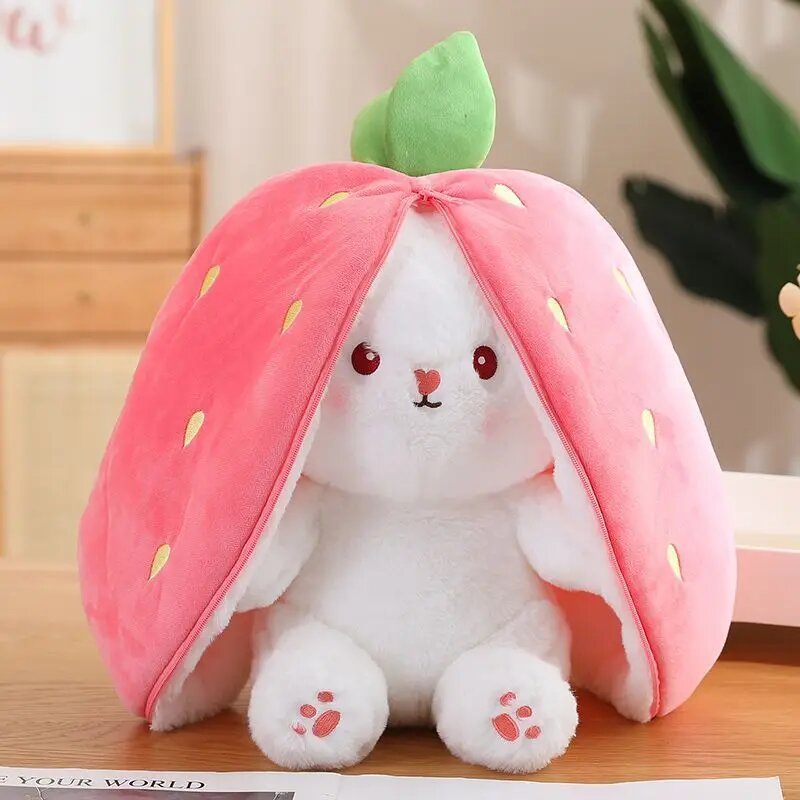 Трансформирующийся плюшевый кролик-клубника S, strawberry rabbit