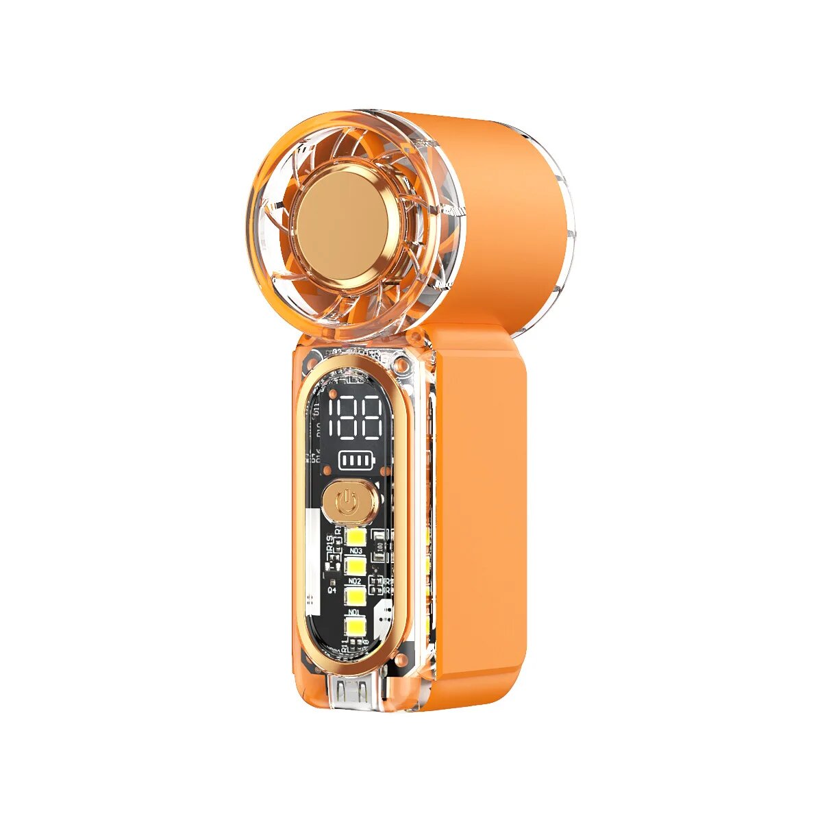 Мини-вентилятор JPNPL 2026 USB с подсветкой Orange