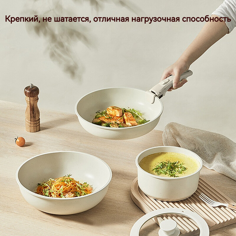 Набор посуды CRYSTAL & CO, алюминий, антипригарное керамическое покрытие, для всех плит, черный