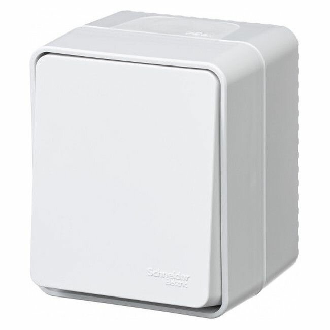 1-клавишный выключатель Systeme Electric AtlasDesign PROFI IP54 открытой установки 10 АХ, белый ATN540161