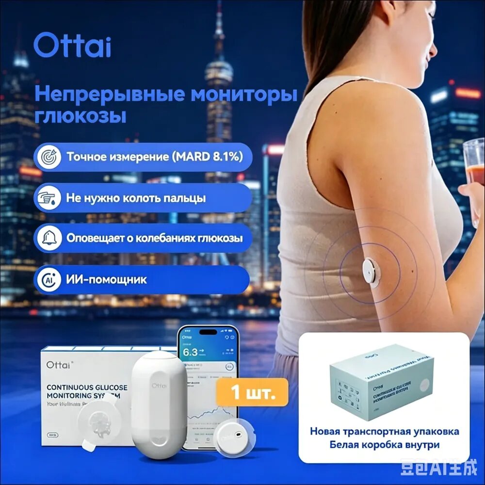 Оттай Датчик 1 шт. Системы мониторинга глюкозы Срок годности 12.2026