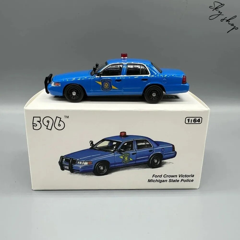 Машинка 596 Model 1:64 Ford Crown Victoria Michigan State Police модельки машин металлические