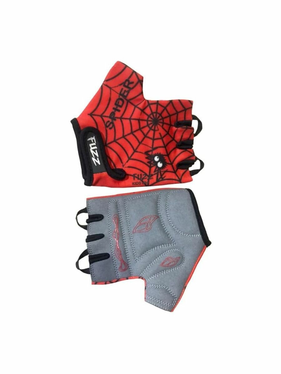 Перчатки велосипедные детские FUZZ kids SPIDER GRIP GEL красно-черные