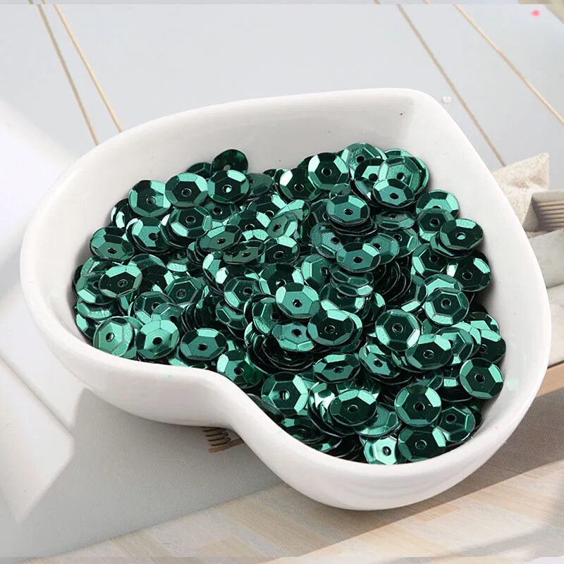 Круглые блестки из ПВХ isequins, 10 г, 4 мм, 5 мм, 6 мм, Изумрудный, 5mm 10g 1200pcs, Blackish Green